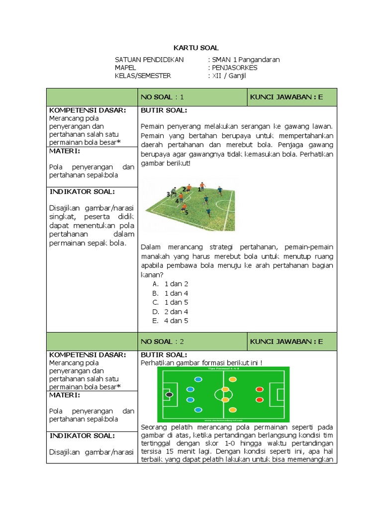 Strategi Pertahanan Sepakbola | PDF