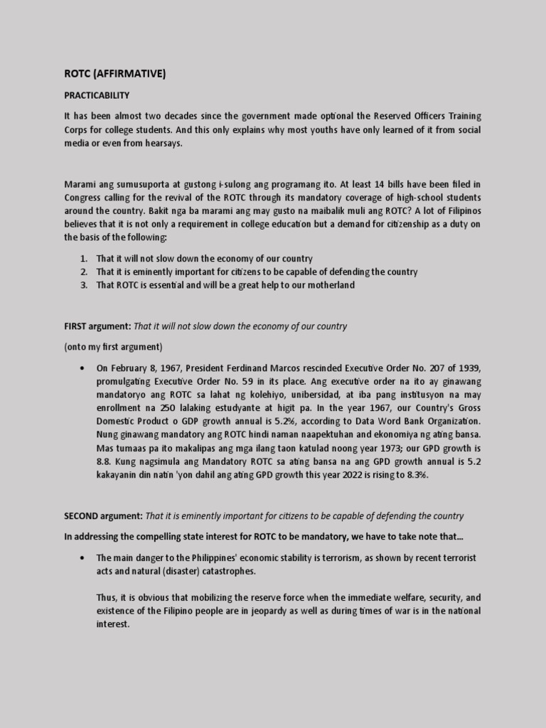 Rotc | PDF | Reserve Officers' Training Corps