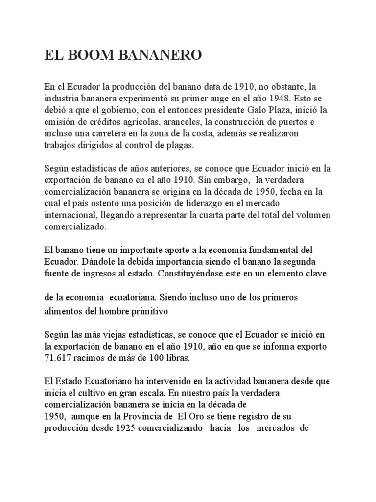 El Boom Bananero | PDF | Ecuador | Agricultura
