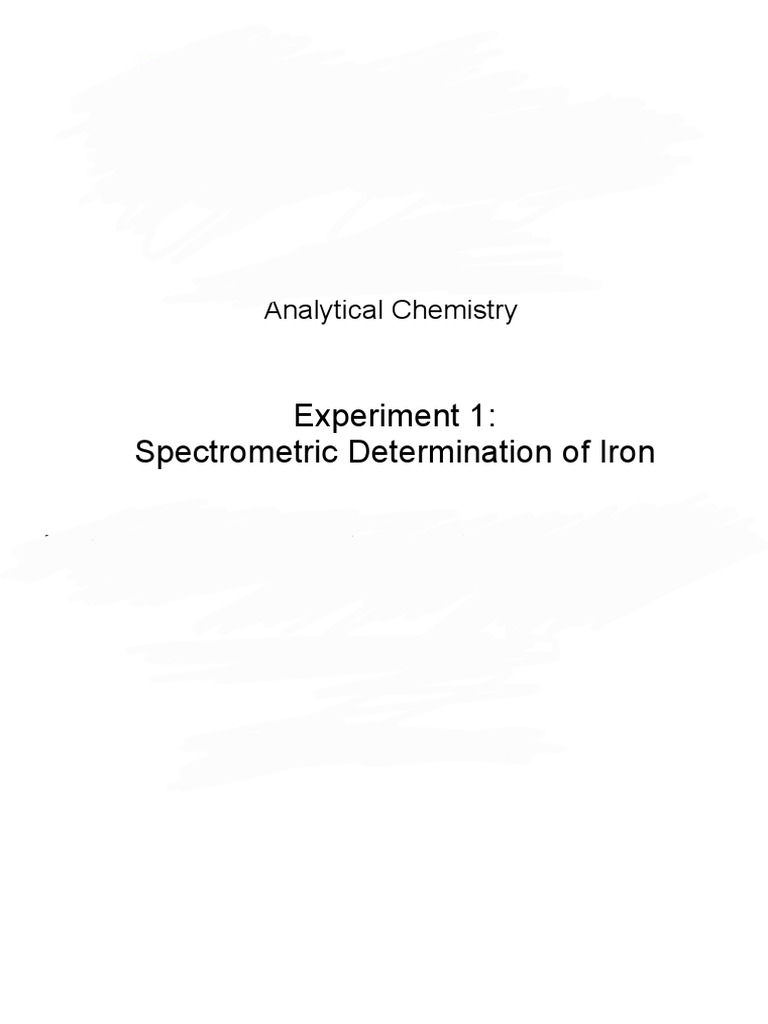 Spectrophotometric Iron Analysis | PDF | Spectrophotometry | Absorbance