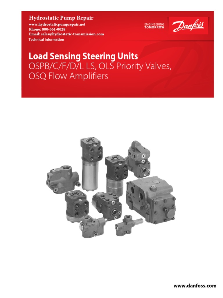 Danfoss Load Sensing Steering Units OSPB C F D L LS OLS Priority Valves ...