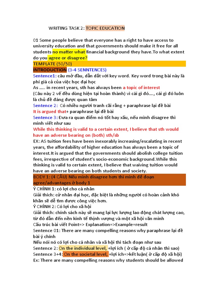 Writing Task 2 (Agree or Disagree) | PDF