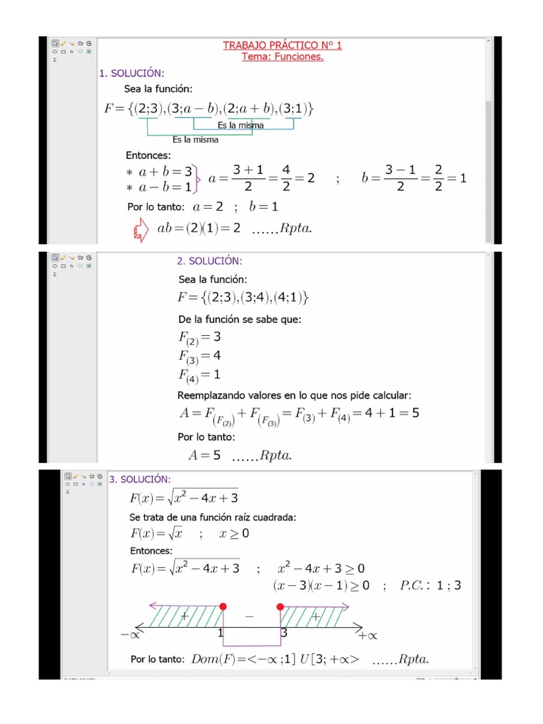 TRABAJO PRÁCTICO #1 - Funciones.. | PDF