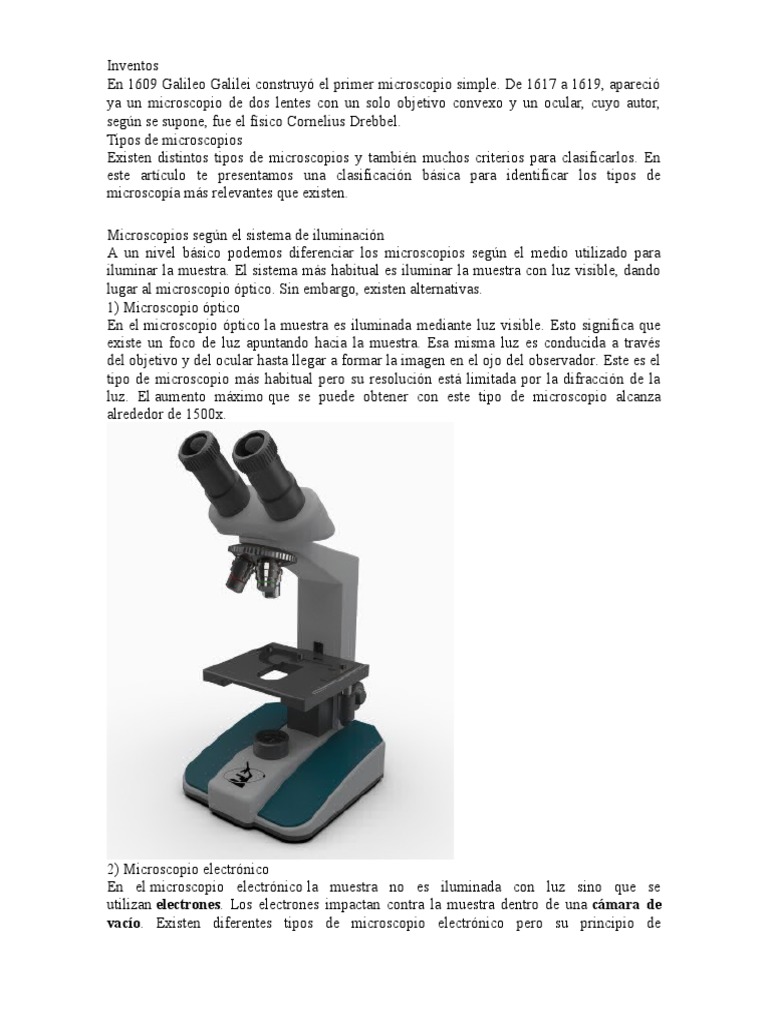 Tipos de Microscopios | PDF | Óptica | Microscopio
