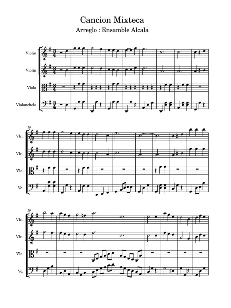 Cancion Mixteca-Partitura y Partes | PDF