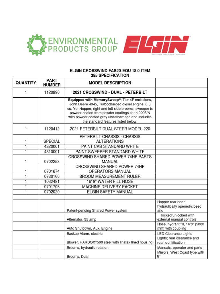 FSA Elgin Crosswind Item 385 Specification | PDF | Legal Liability ...
