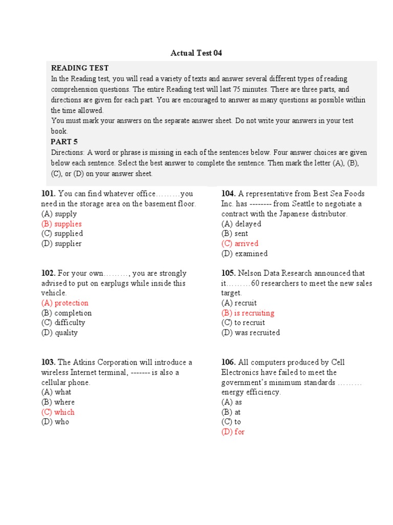 Reading Comprehension Test Practice | PDF | The Economist