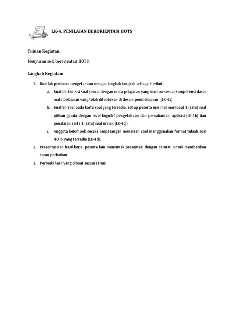 Penilaian Berorientasi Hots | PDF