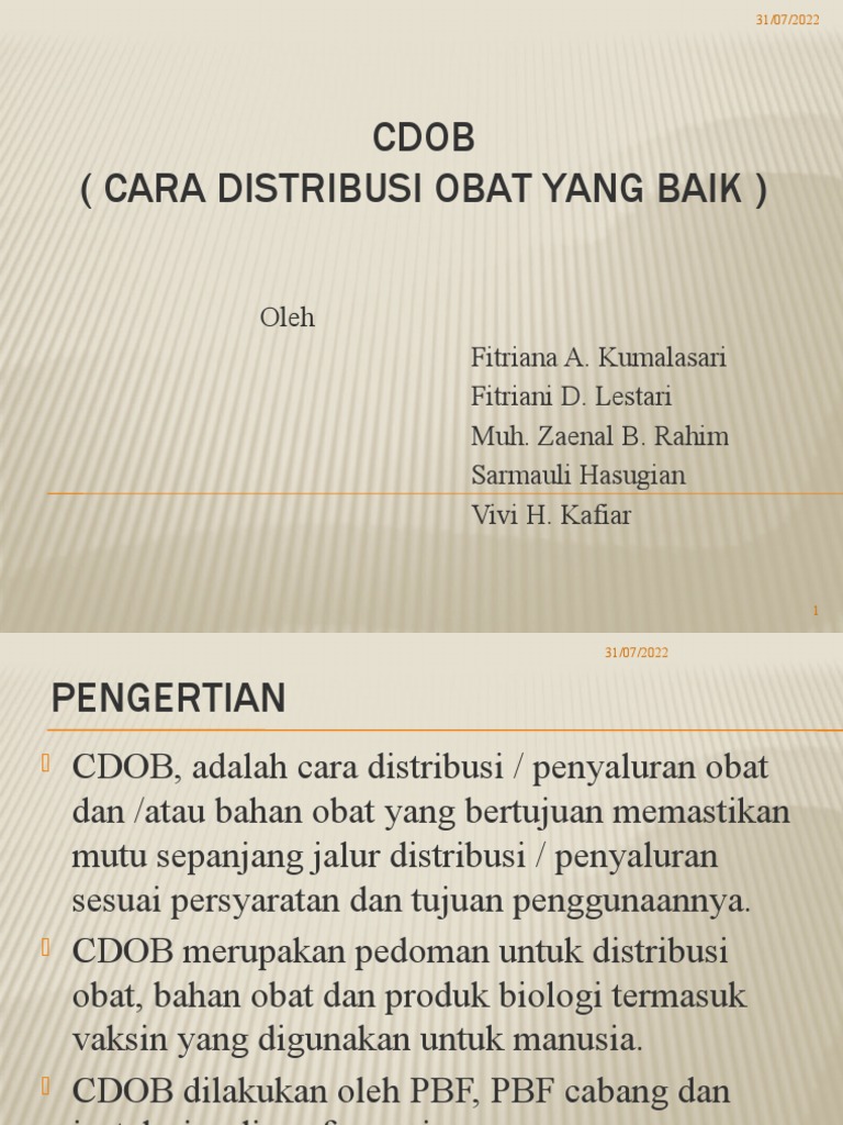 Panduan CDOB untuk Distribusi Obat | PDF | Bisnis | Pengelolaan ...
