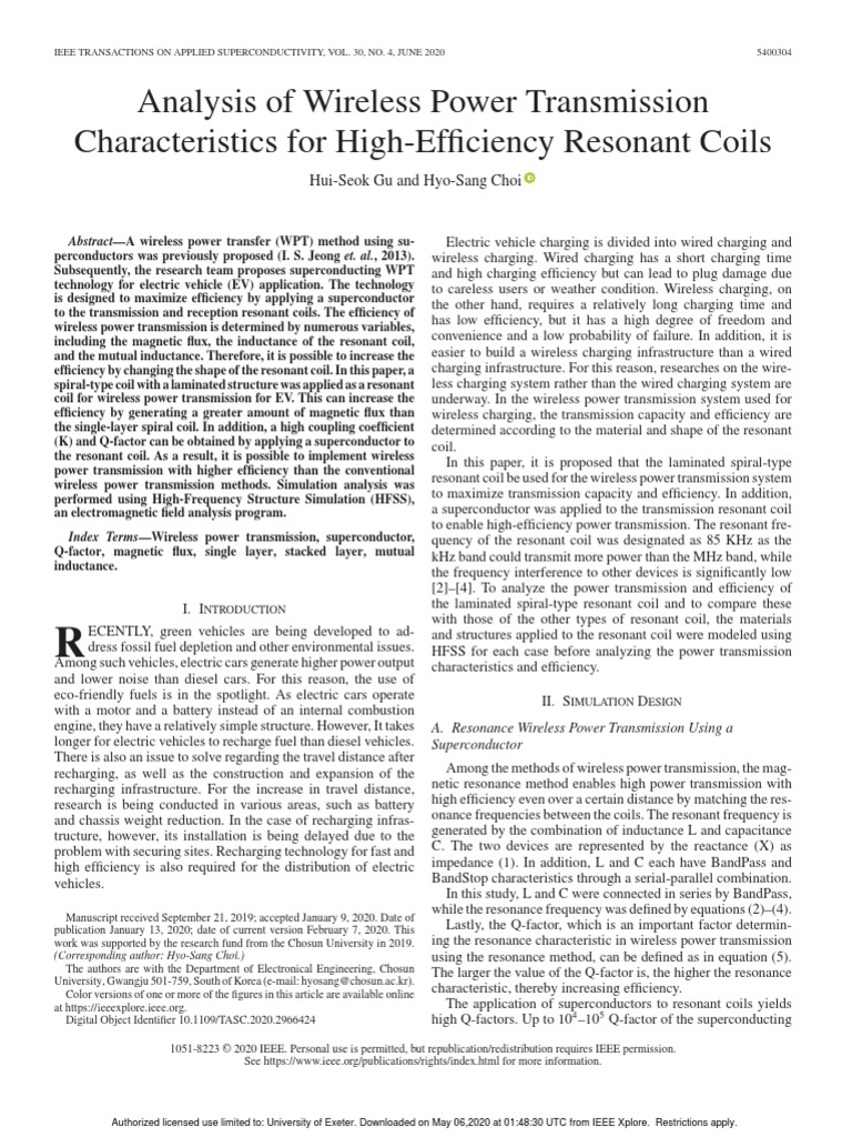 Analysis of Wireless Power Transmission | PDF | Inductor | Inductance