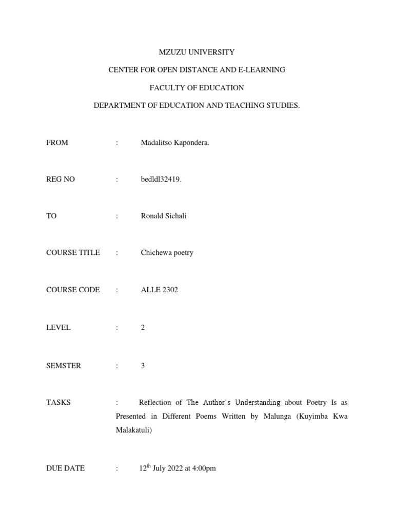 Assignment 1 | PDF | Poetry | Metaphor