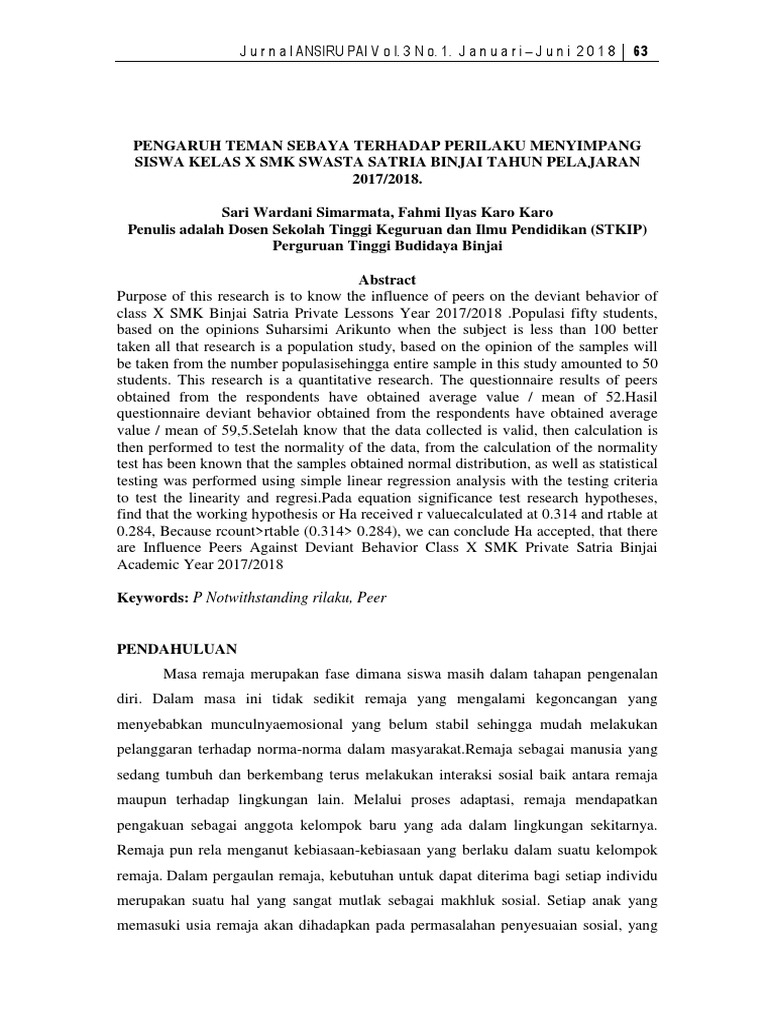 Pengaruh Teman Sebaya Terhadap Perilaku A6c70ea5 | PDF | Kesehatan Holistik