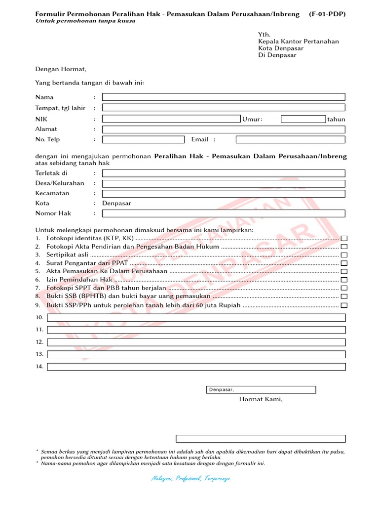 Inbreng Pemohon Langsung | PDF