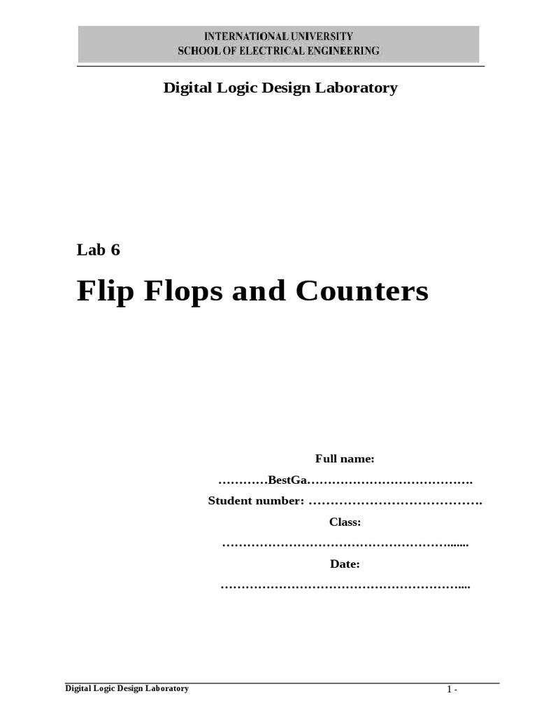 Flip Flops and Counters: Digital Logic Design Laboratory | PDF ...