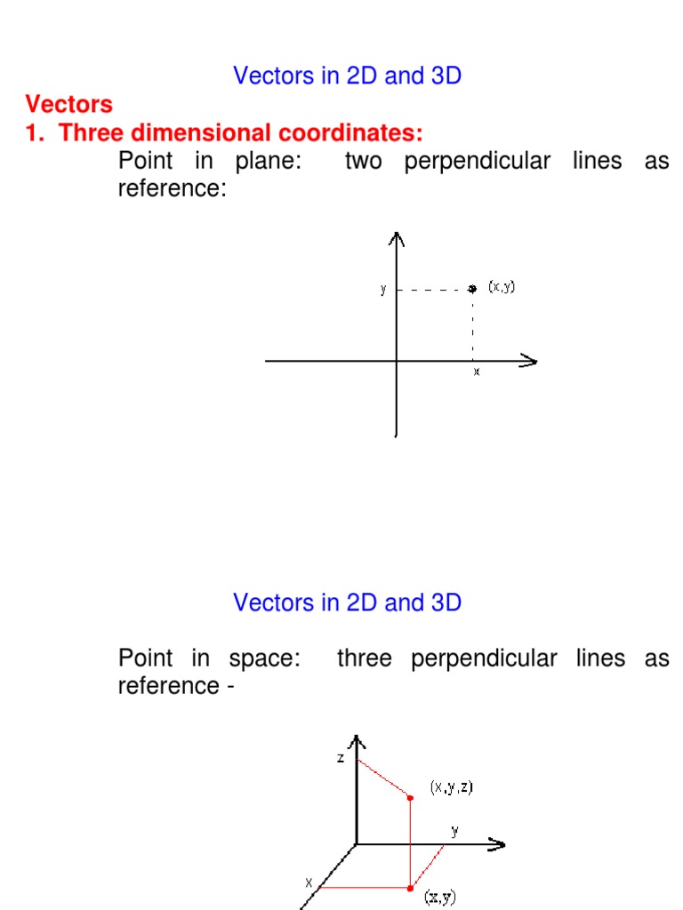 Point in Plane: Two Perpendicular Lines As Reference:: Vectors in 2D and 3D | PDF | Euclidean ...