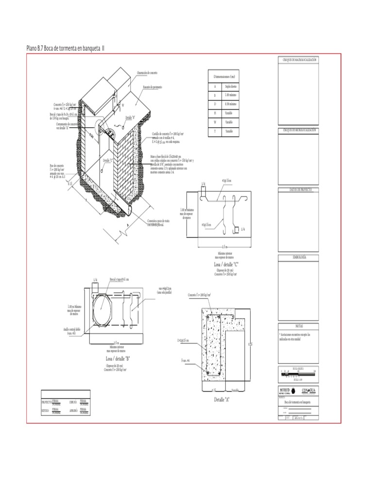 Boca de Tormenta en Banqueta II | PDF | Hormigón | Albañilería