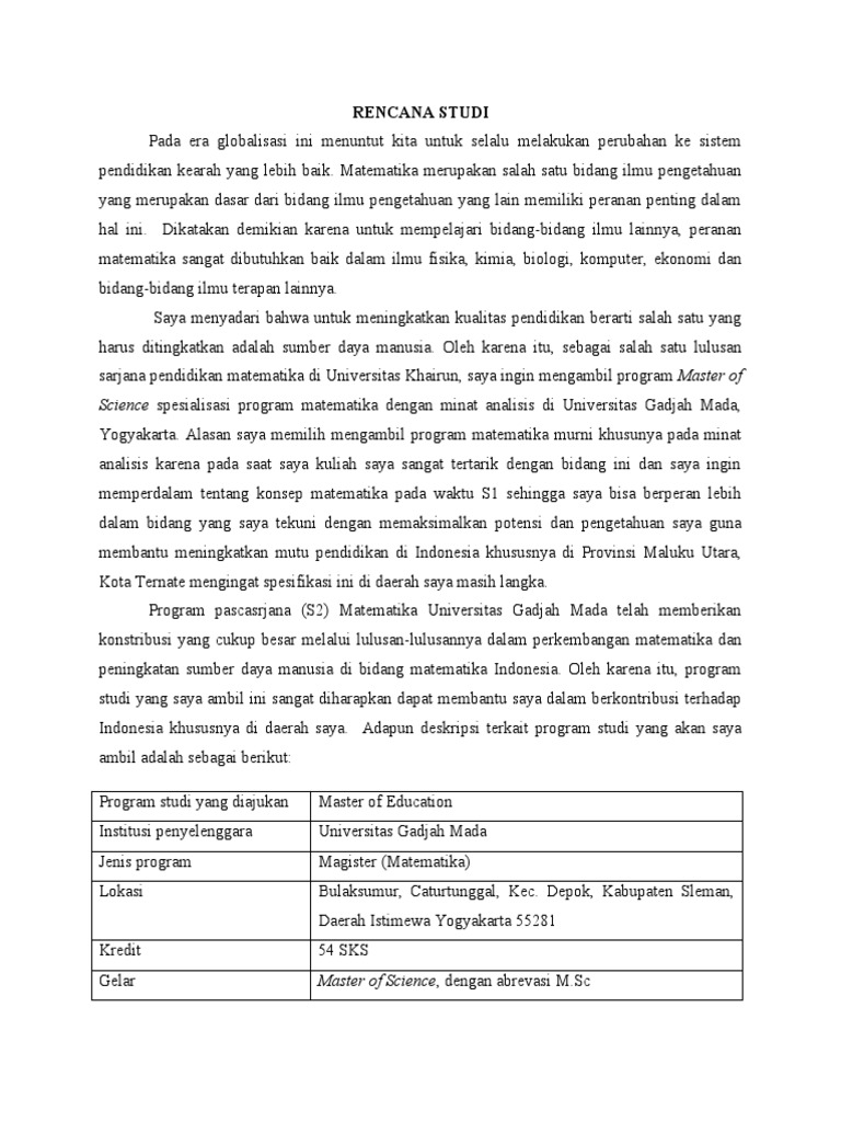 Rencana Studi | PDF