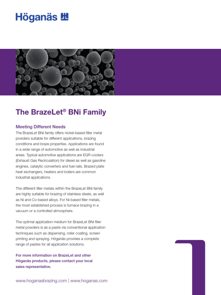BrazeLet BNi Family 2182HOG | PDF | Metals | Nickel