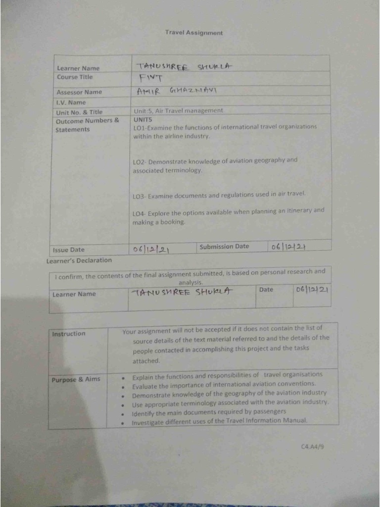 Travel Assignment | PDF