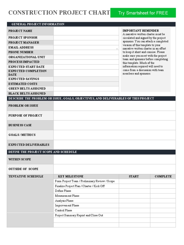 Construction Project Charter | PDF | Information | Reliability Engineering