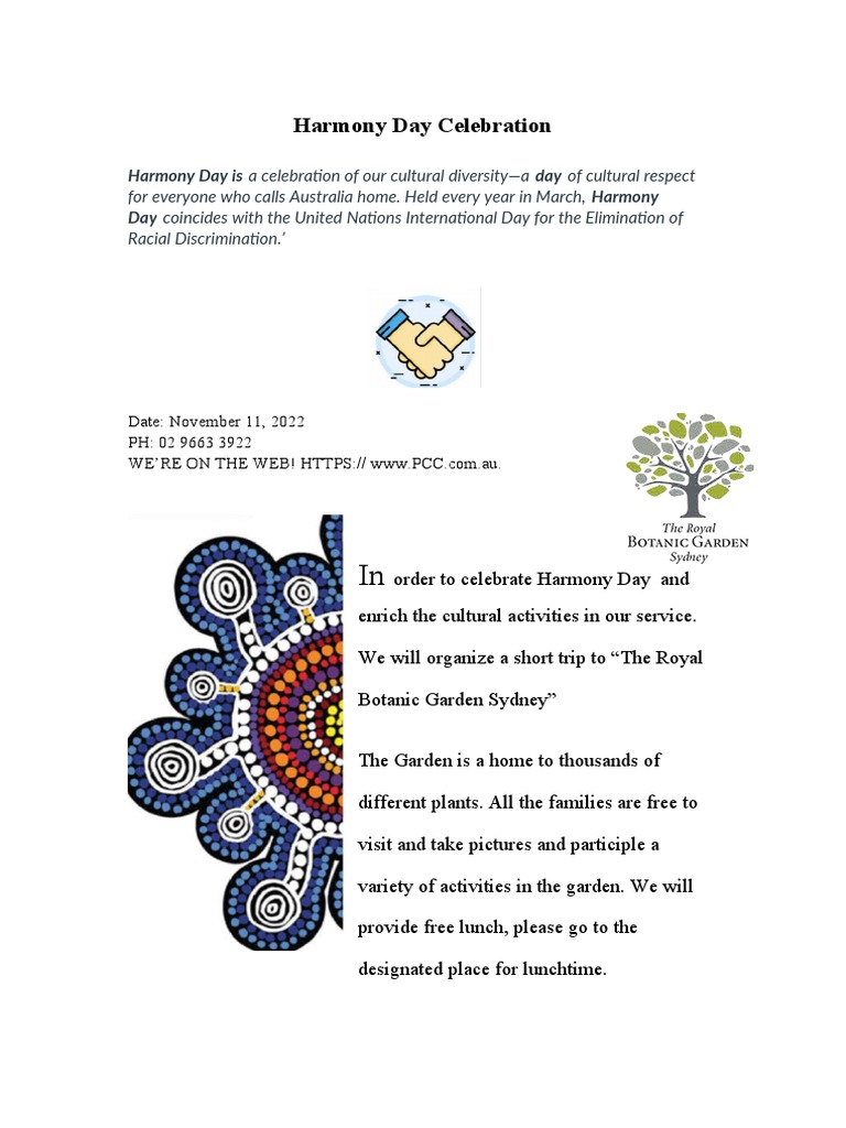 Harmony Day Celebration Event | PDF | Art