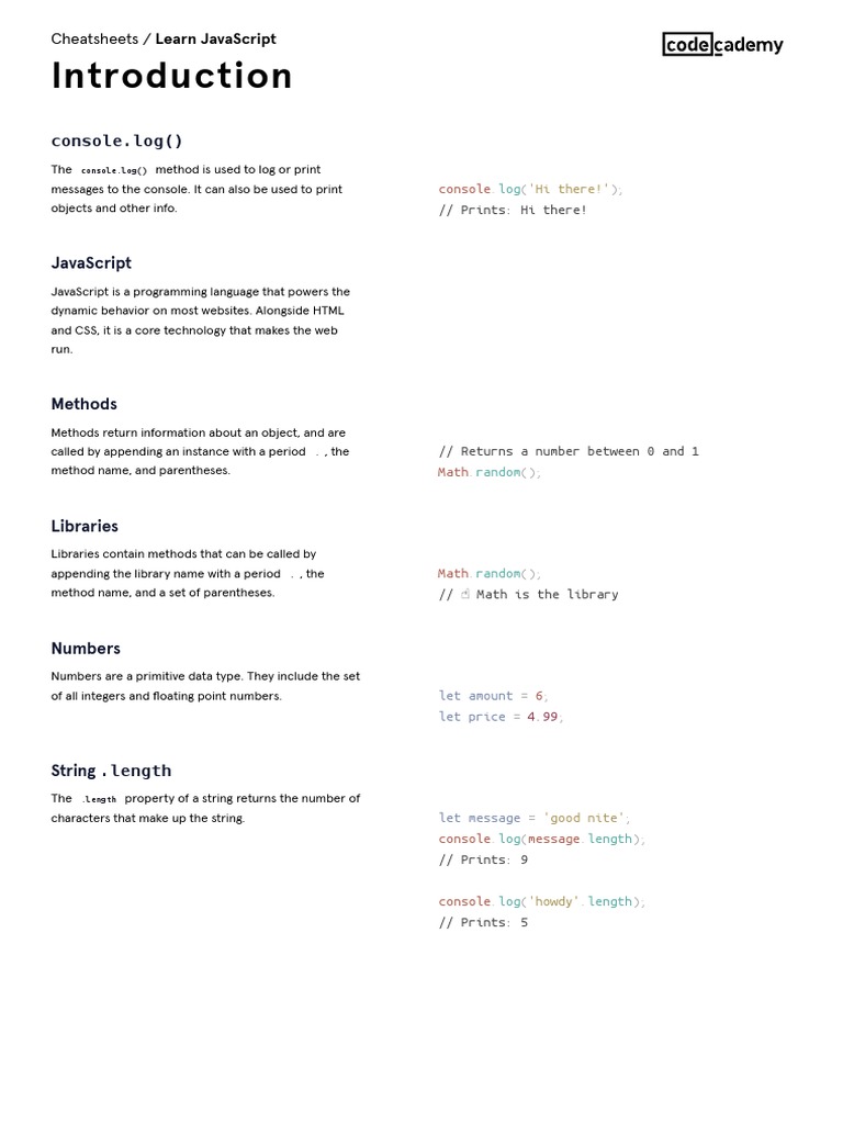 Learn Javascript Introduction Pdf Java Script Variable