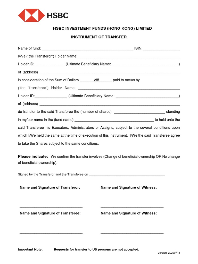 Instrument of Transfer Form | PDF | Business | Law