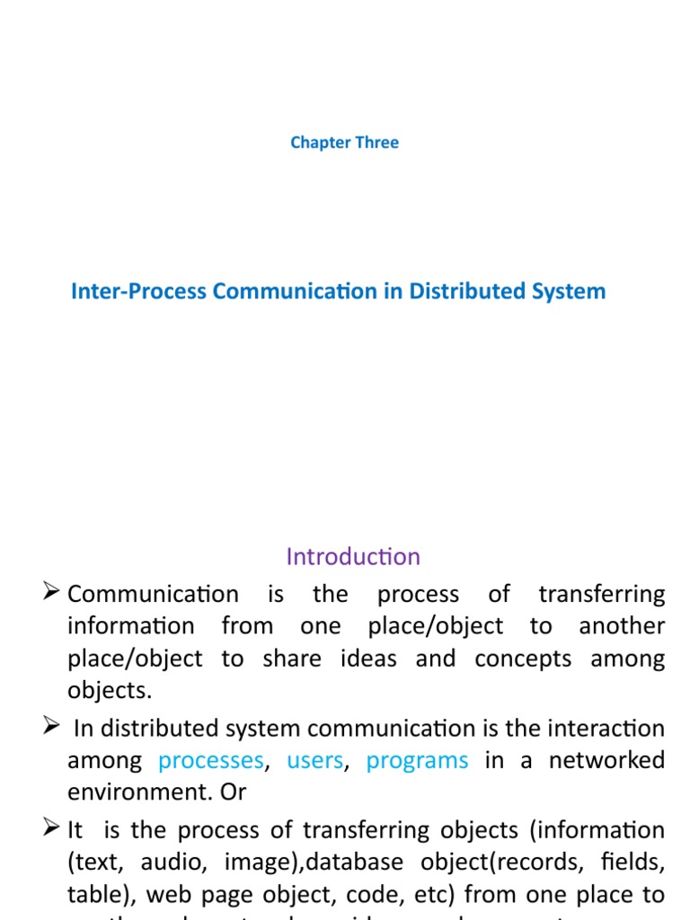 Inter-Process Communication in Distributed System: Chapter Three | PDF ...