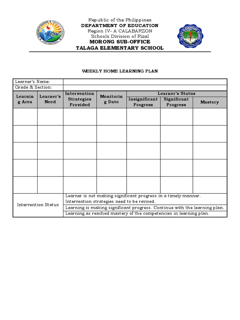 Individual Learning Monitoring Plan | PDF