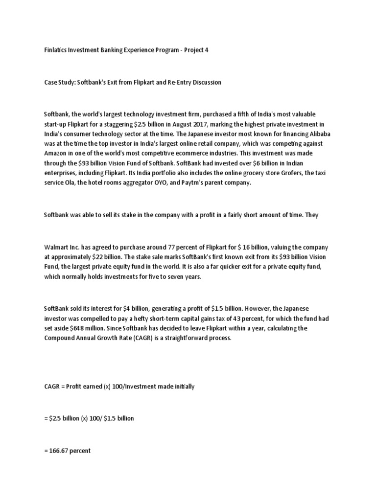 Finlatics Investment Banking Experience Program 4 | PDF | Soft Bank ...