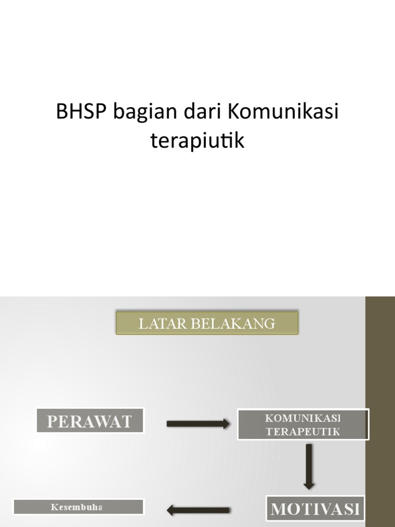 BHSP Bagian Dari Komunikasi Terapiutik | PDF | Karier & Perkembangan | Bisnis