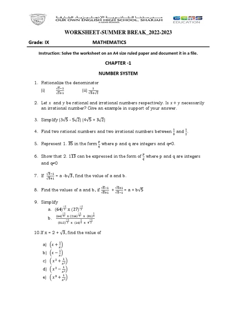 Math Holiday Homework - TERM 1 | PDF | Factorization | Cartesian ...
