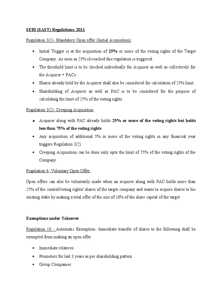 Open Offer Obligations | PDF | Stocks | Takeover