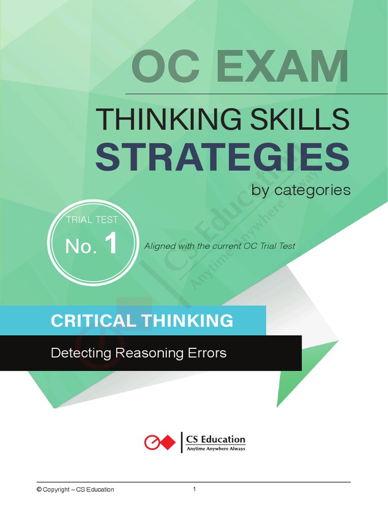 Thinking Skills: Strategies | PDF | Critical Thinking | Thought
