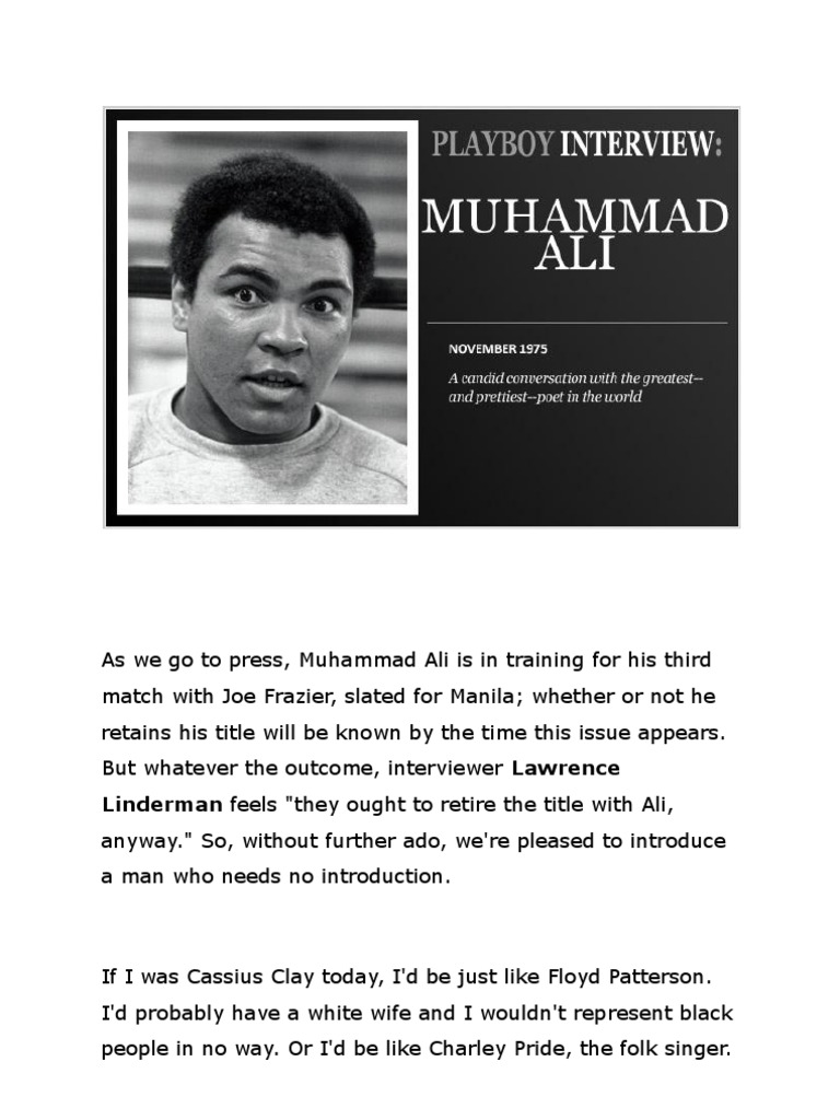 Mohammed Ali Interview | PDF | Muhammad Ali | Prayer