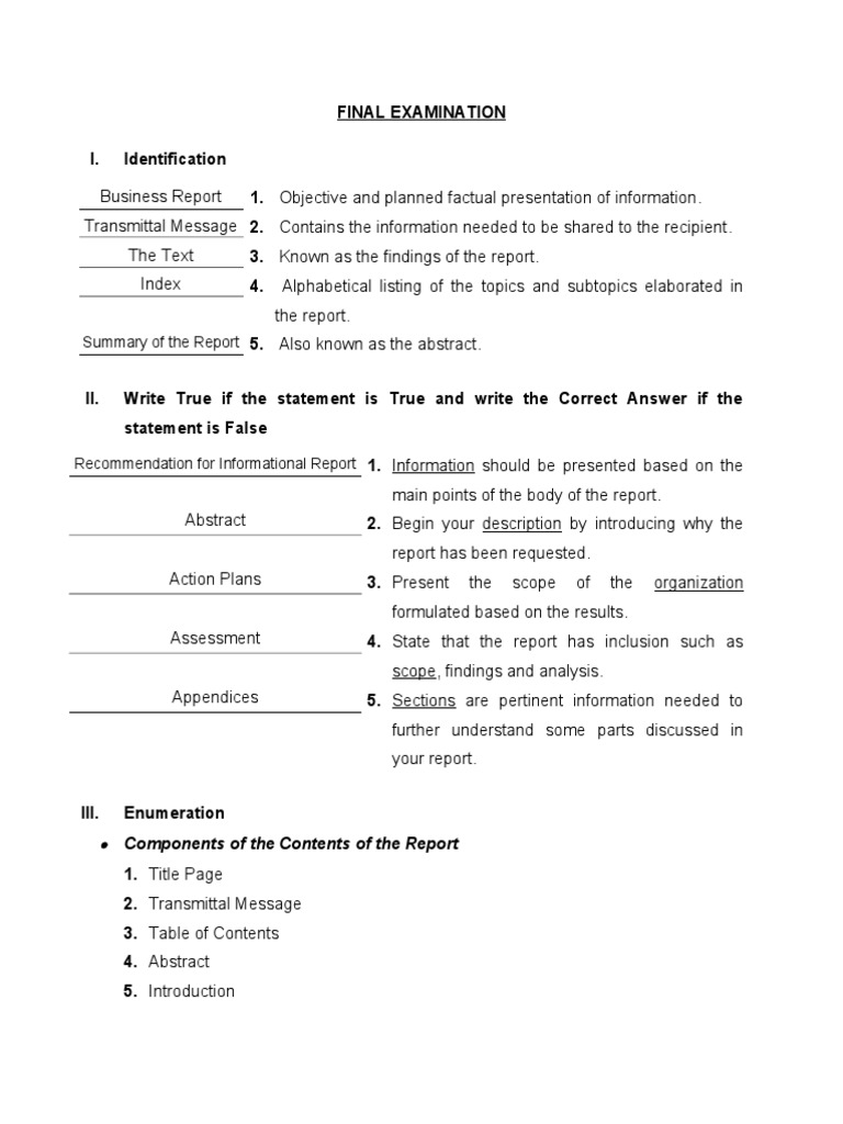 Technical Writing Final Examination | PDF