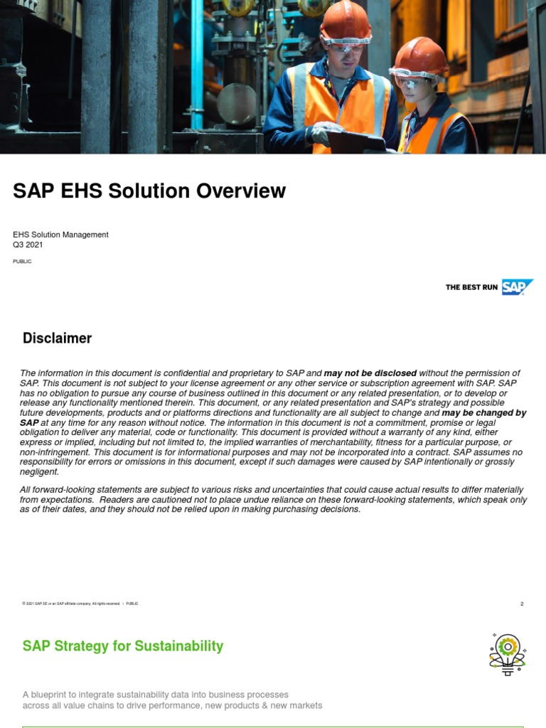 Sap Ehs Solution Overview L0 S4 Download Free Pdf Occupational