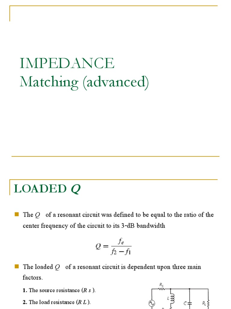 Advanced Impedance Matching Techniques | PDF | Electrical Impedance ...