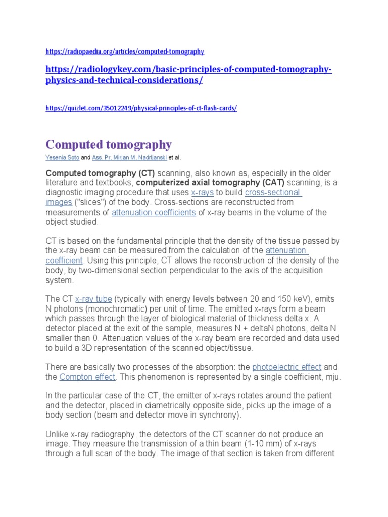Computed Tomography: Physics-And-Technical-Considerations | PDF | Ct ...