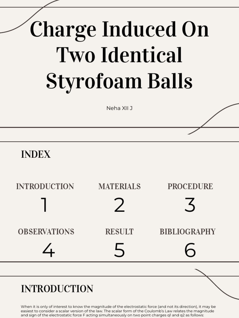 Charge Induction Pith Ball | PDF | Electric Charge | Force