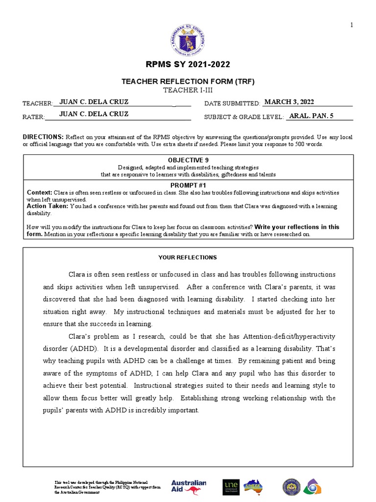Sample TRF Prompt 1 Obj. 9 10 | PDF