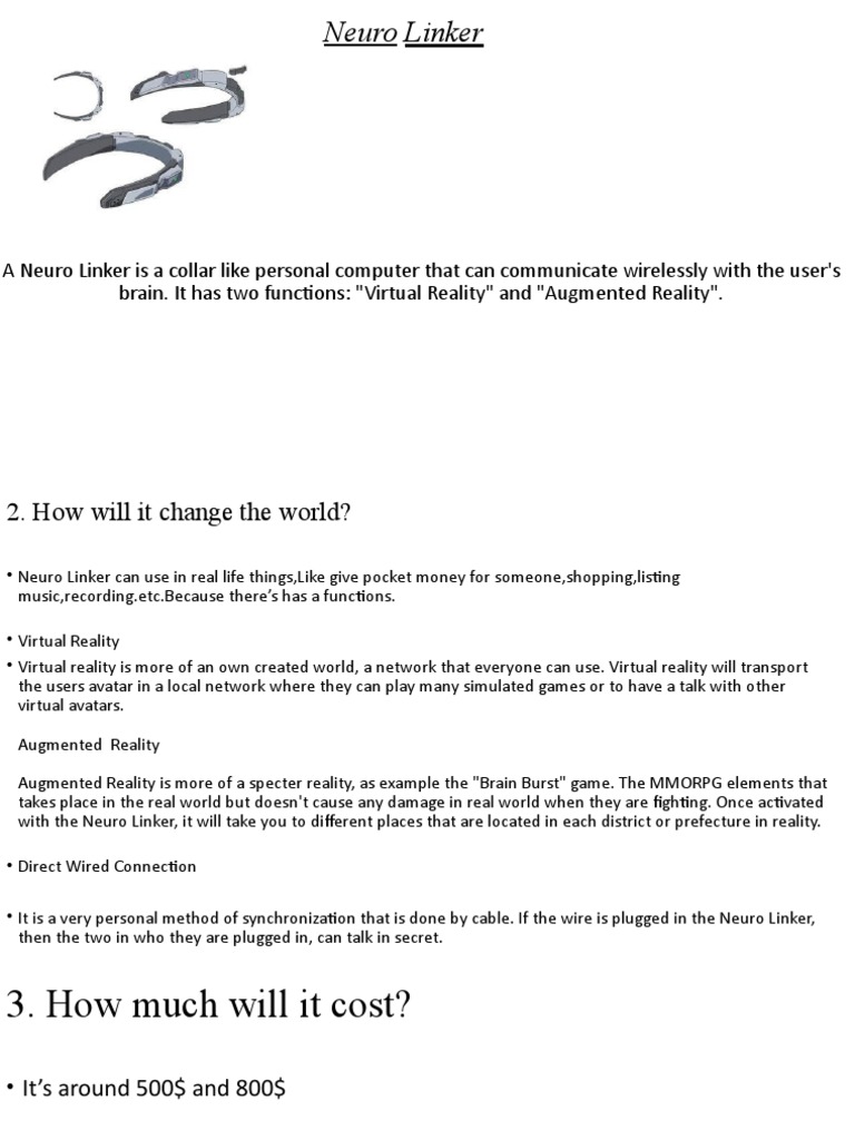 Neuro Linker: VR & AR Brain Interface | PDF