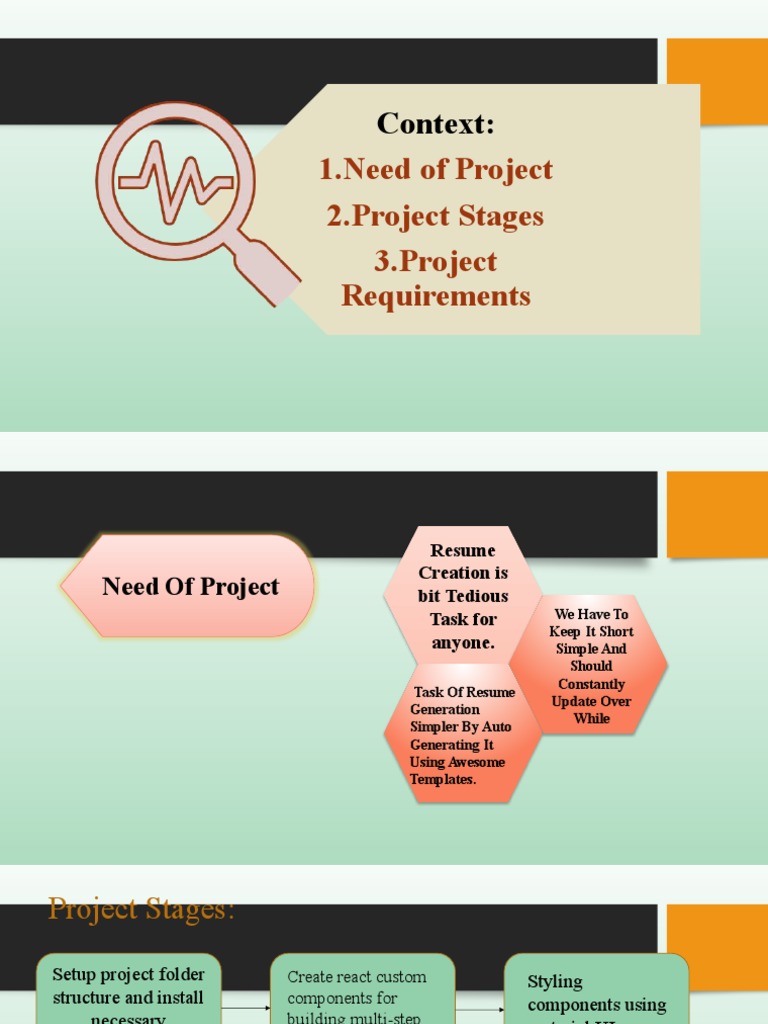 Context:: 1.need of Project 2.project Stages 3.project Requirements | PDF