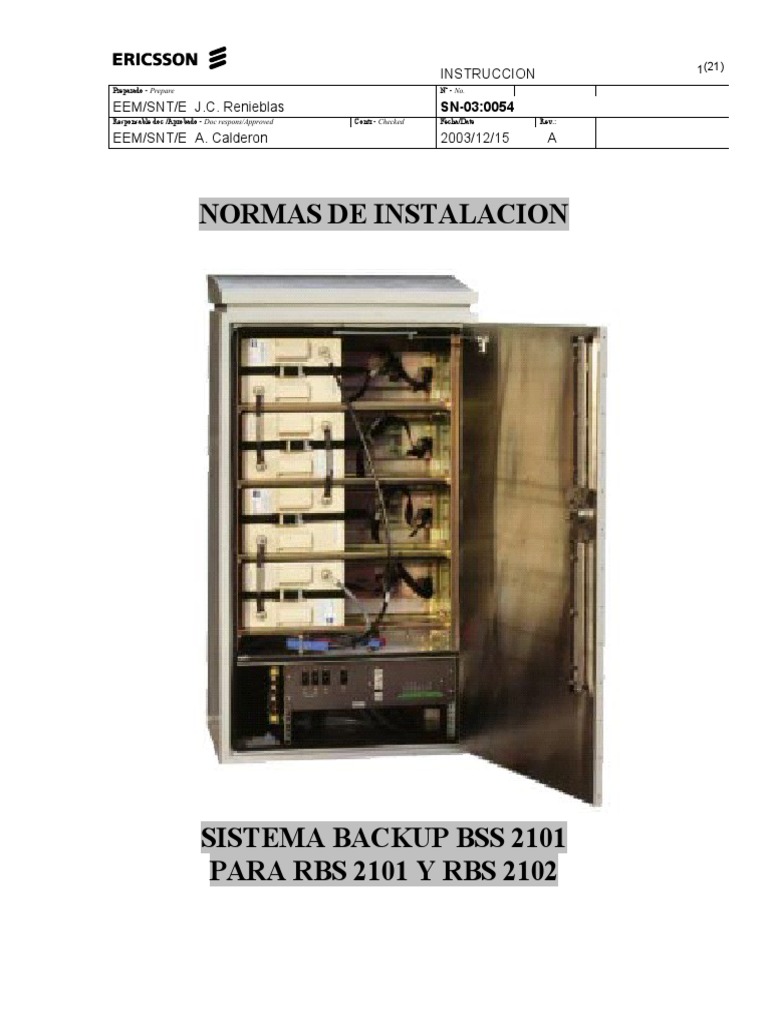 BBS 2101 SN - 03 - 0054 Normas de Instalacion Sistema Backup para Rbs ...