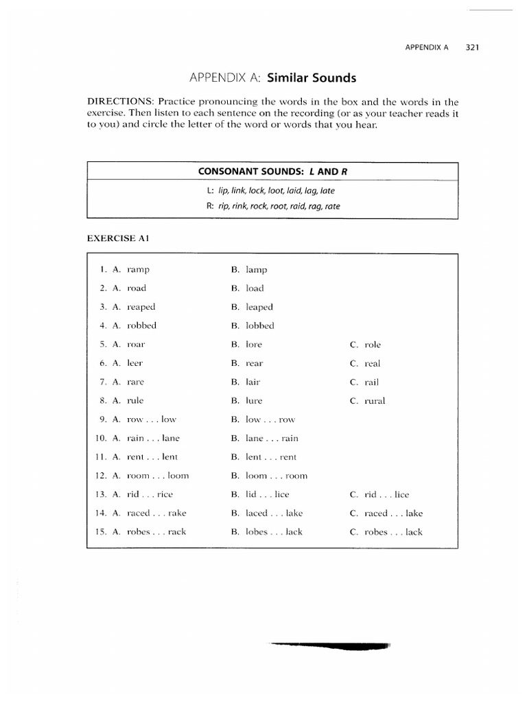 Appendix A Similar Sounds | PDF