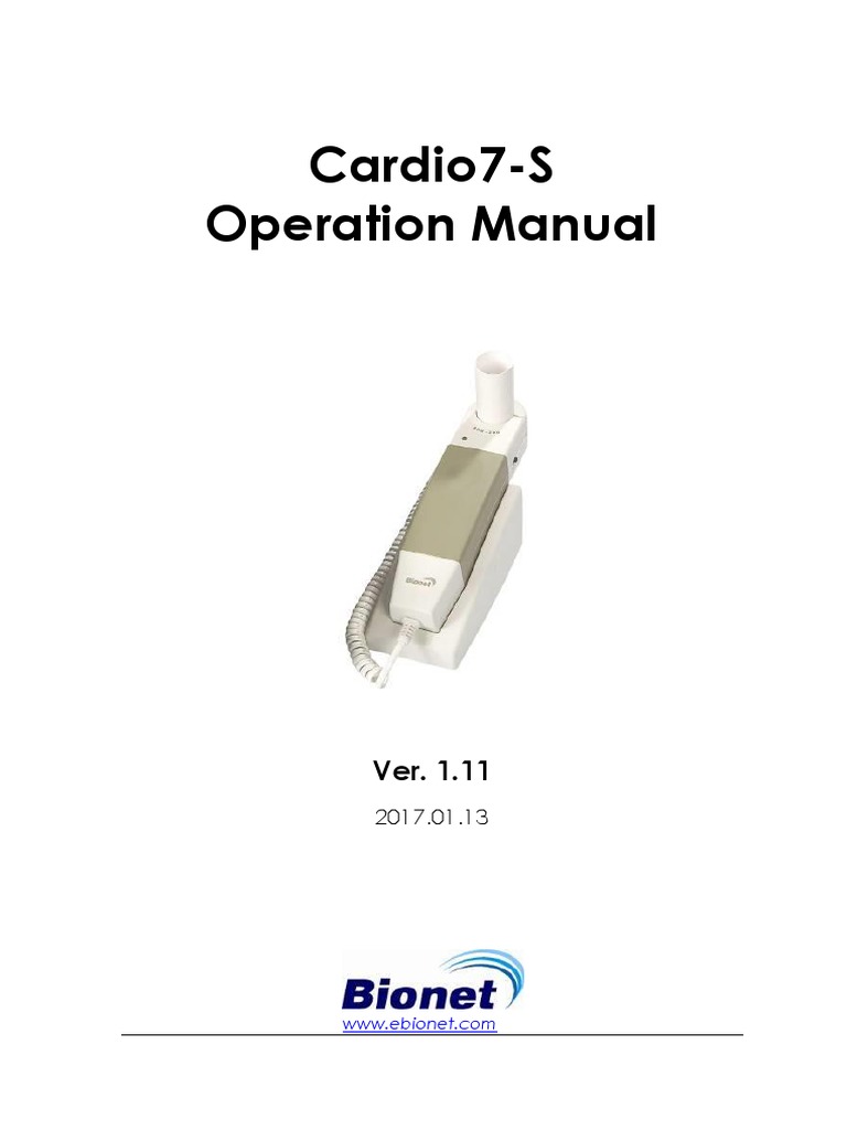 Cardio7-S ECG EKG Spirometer Manual | PDF | Electrical Connector | Ac ...