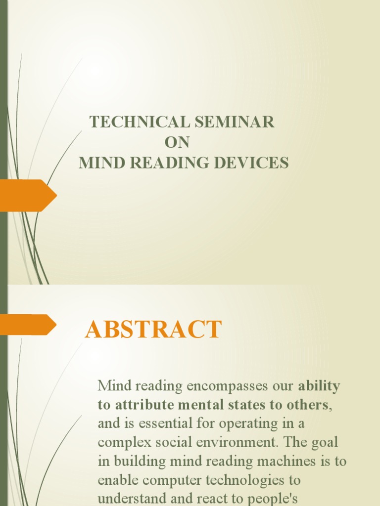Mind Reading Devices Seminar Overview | PDF | Mind | Brain