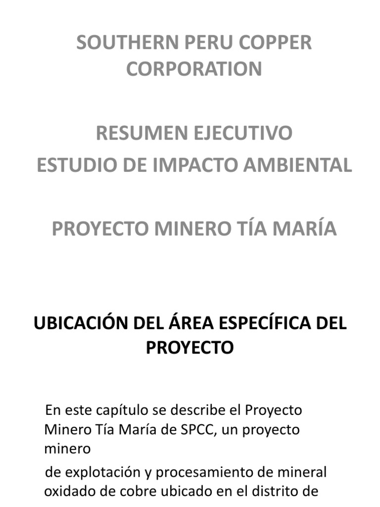 Eia Tia Maria | PDF | Minería | Evaluación de impacto ambiental