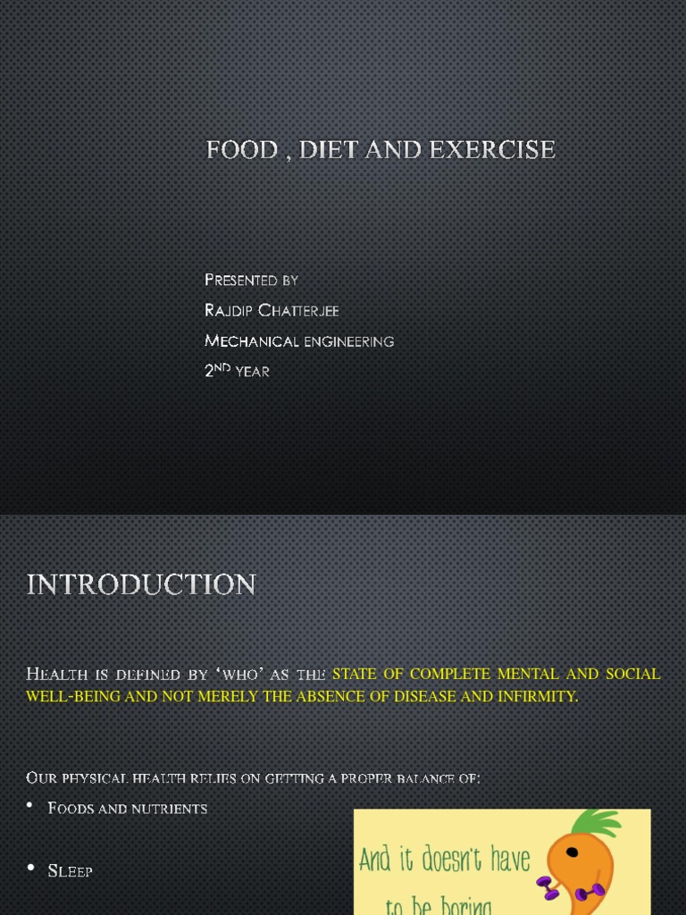 Food Diet and Exercise PPT | PDF
