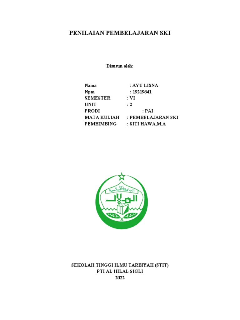 Penilaian Pembelajaran SKI Ayu Lisna | PDF